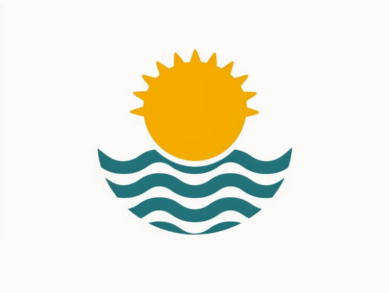 Download Stylized Sun and Waves Backgrounds Online - Creative Fabrica