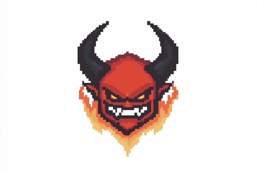 Download Pixel Art Devil Face Backgrounds Online - Creative Fabrica