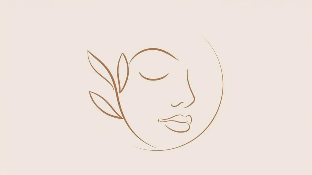 Descarga Dibujo lineal minimalista de una cara serena con hoja Fondos ...
