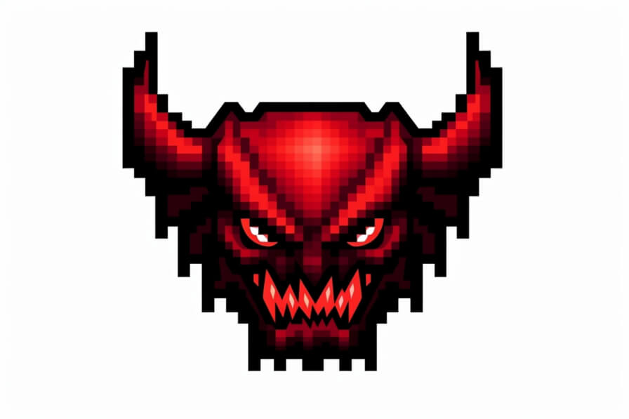 Download Pixel Art Demonic Skull Backgrounds Online - Creative Fabrica
