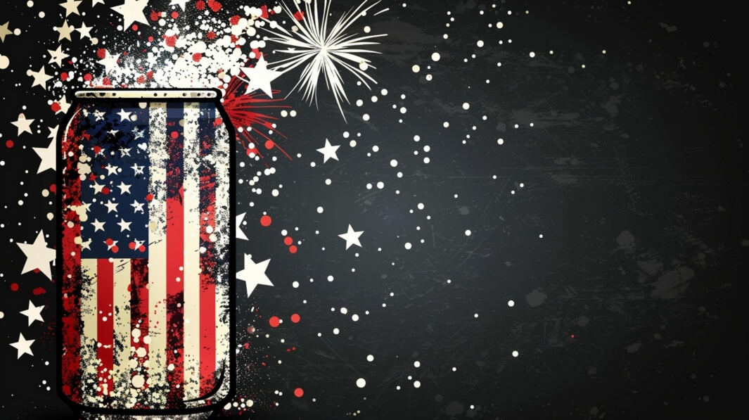 Download Patriotic Can with American Flag and Fireworks Backgrounds ...