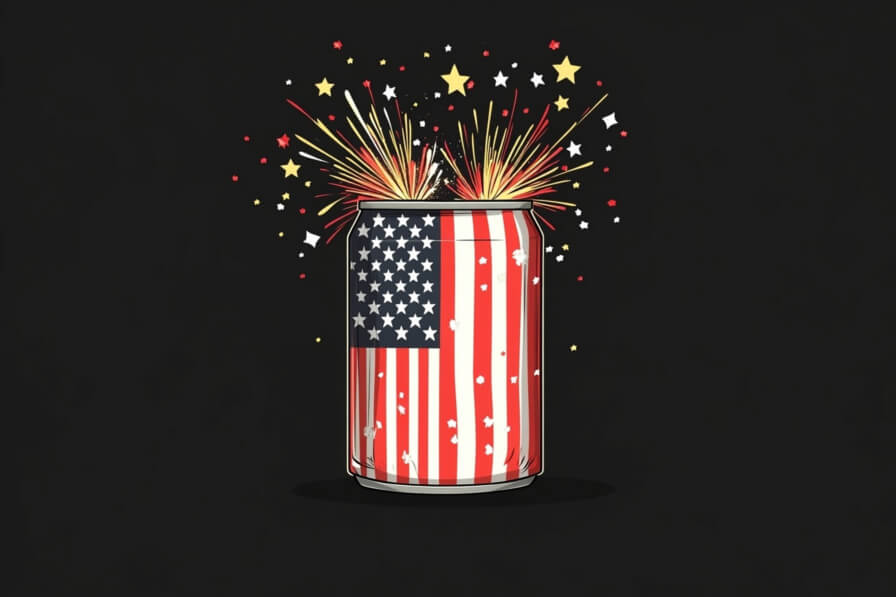 Download Festive Can with American Flag and Fireworks Backgrounds ...