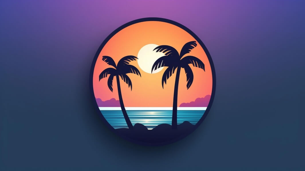 Download Stylized Sunset Beach Scene Backgrounds Online - Creative Fabrica