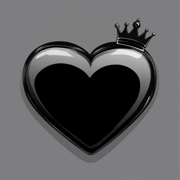 Descarga Corazón negro brillante con corona Fondos En Línea - Creative ...