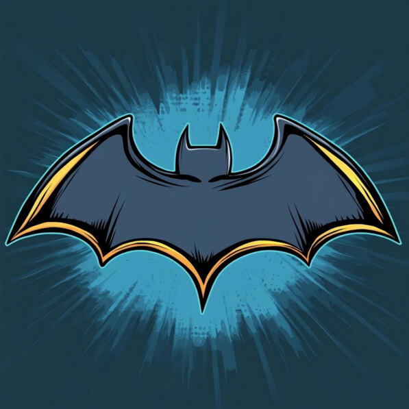 Download Stylized Bat Symbol on Blue Background Backgrounds Online ...