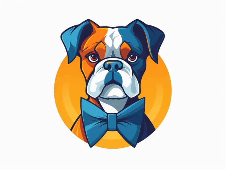 Download Stylized Boxer Dog with Bow Tie Backgrounds Online - Creative ...