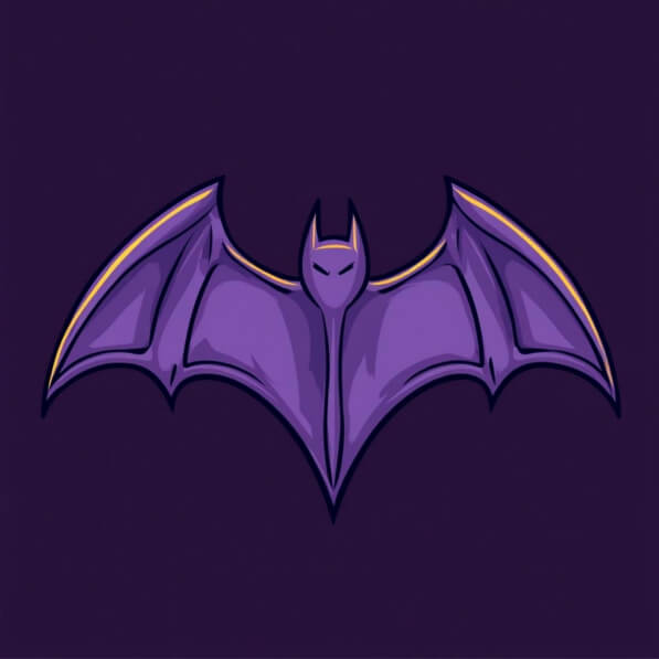 Download Stylized Purple Bat Logo Backgrounds Online - Creative Fabrica