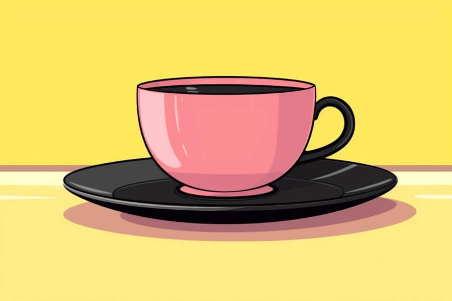 Download Pink Tea Cup on Black Saucer Backgrounds Online - Creative Fabrica
