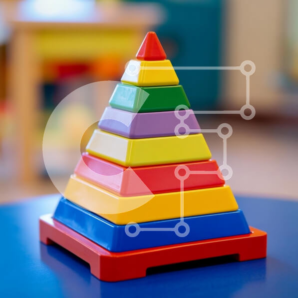 Scarica Gioco a piramide impilabile colorata Foto Stock Online - Creative Fabrica