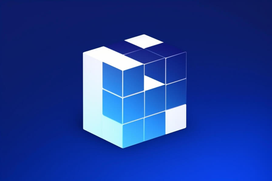 Download Stylized 3D Cube in Shades of Blue Backgrounds Online ...