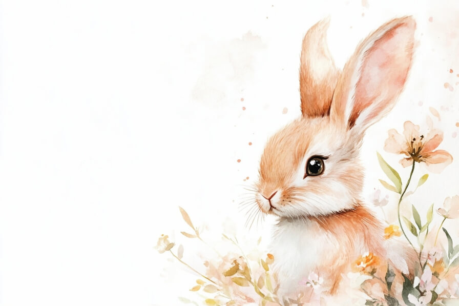 Descarga Conejo Ilustrado con Flores Fondos En Línea - Creative Fabrica