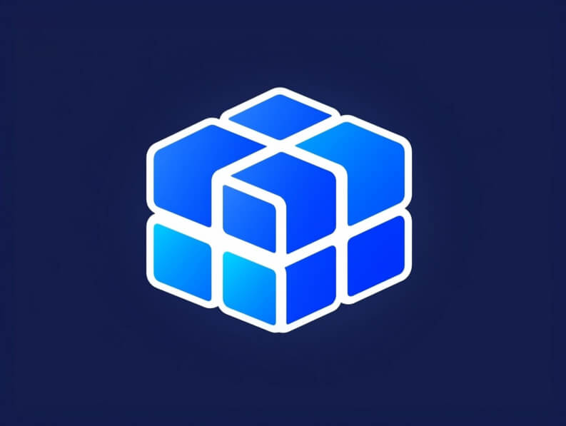 Download Stylized Logo of Interlocking Blue Cubes Backgrounds Online ...