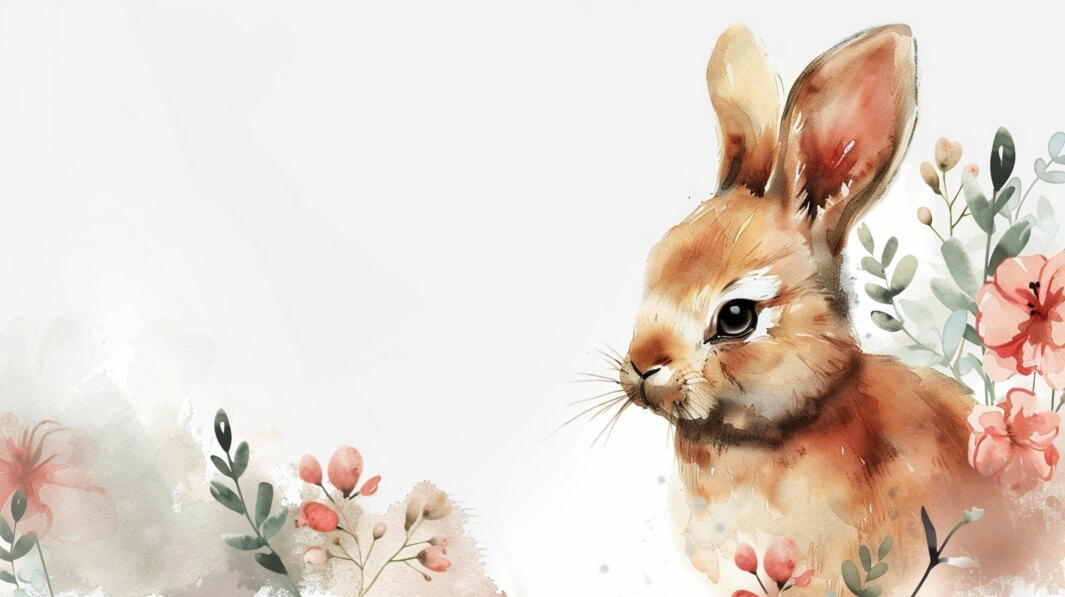 Descarga Conejo Ilustrado Rodeado de Flores Fondos En Línea - Creative ...