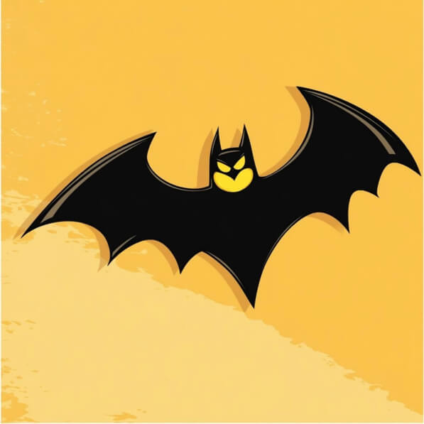 Download Stylized Bat Symbol on Yellow Background Backgrounds Online ...