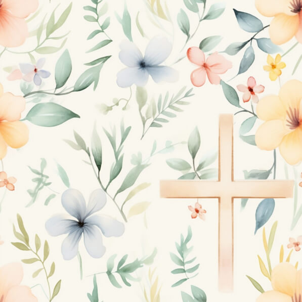 Download Watercolor Floral Cross Design Patterns Online - Creative Fabrica
