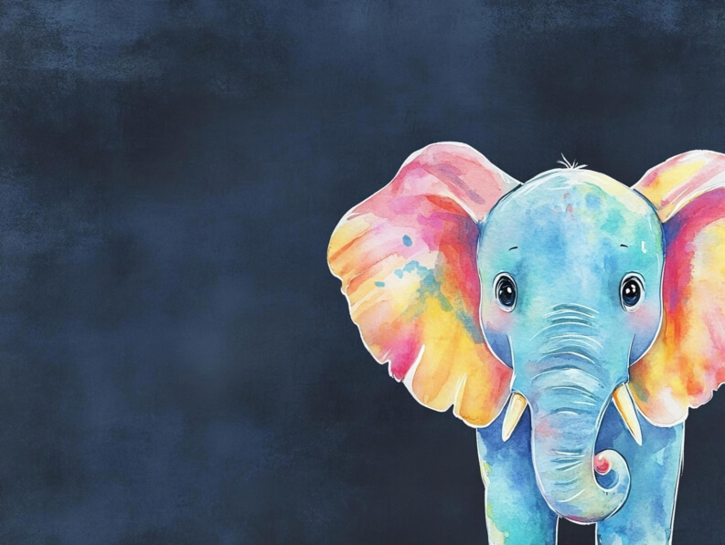 Scarica Elefante dei cartoni animati colorato Sfondi Online - Creative ...