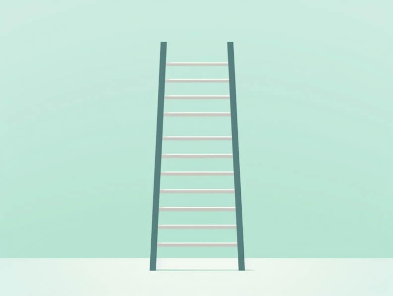 Download Minimalist Ladder Against a Pastel Green Background ...