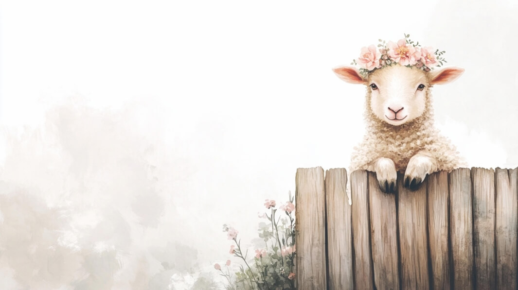 Download Whimsical Sheep with Floral Crown Backgrounds Online ...