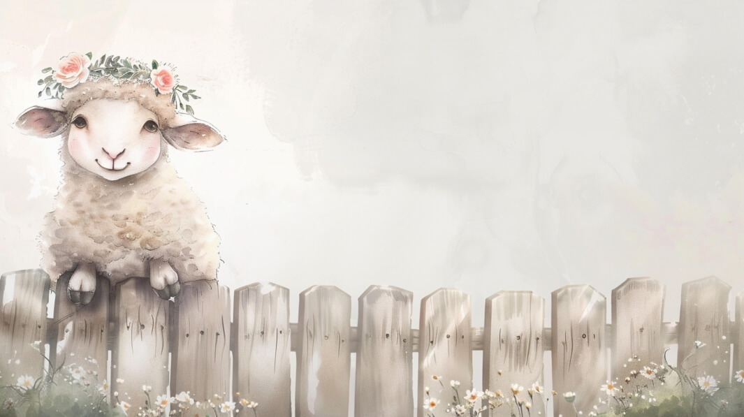 Download Whimsical Sheep with Floral Crown Backgrounds Online ...