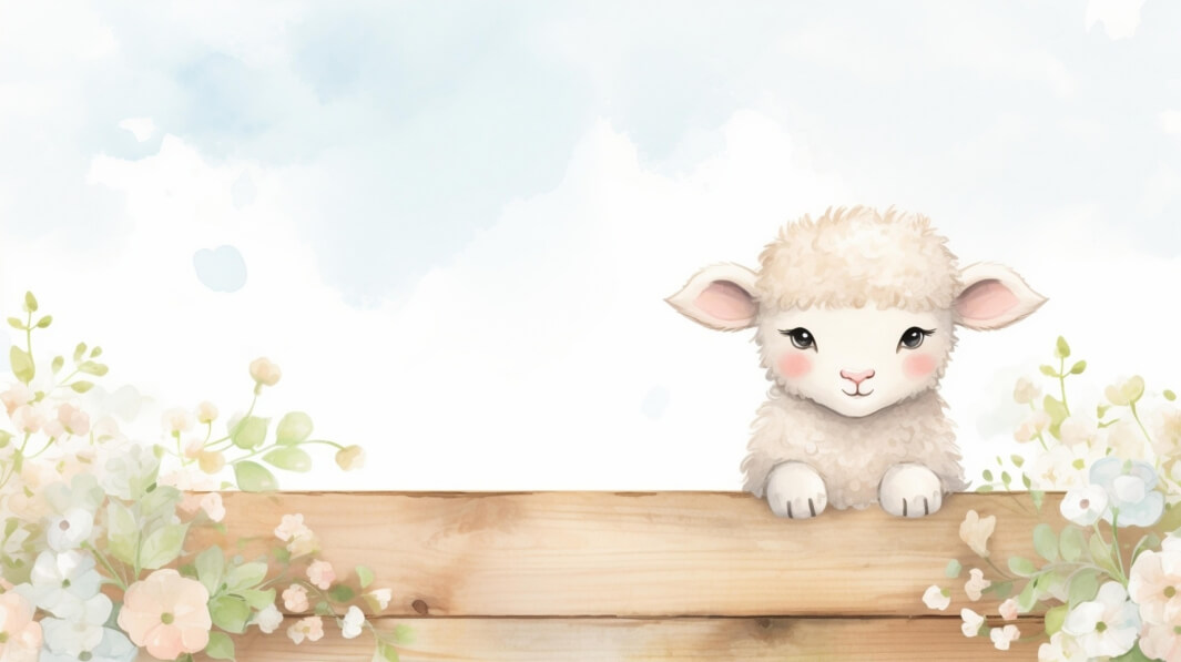 Download Cute Cartoon Lamb with Flowers Backgrounds Online - Creative ...