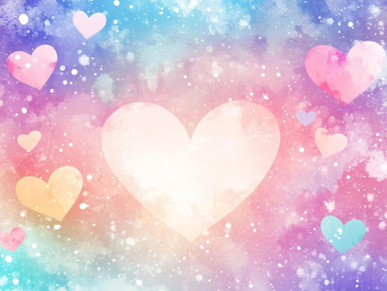 Download Whimsical Heart Background in Pastel Colors Backgrounds Online ...