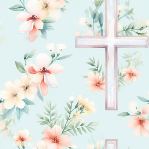 Download Floral Cross Design with Pastel Colors Patterns Online ...