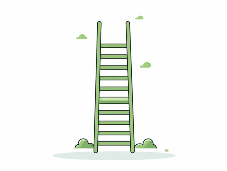 Download Minimalist Green Ladder Against White Background Backgrounds ...