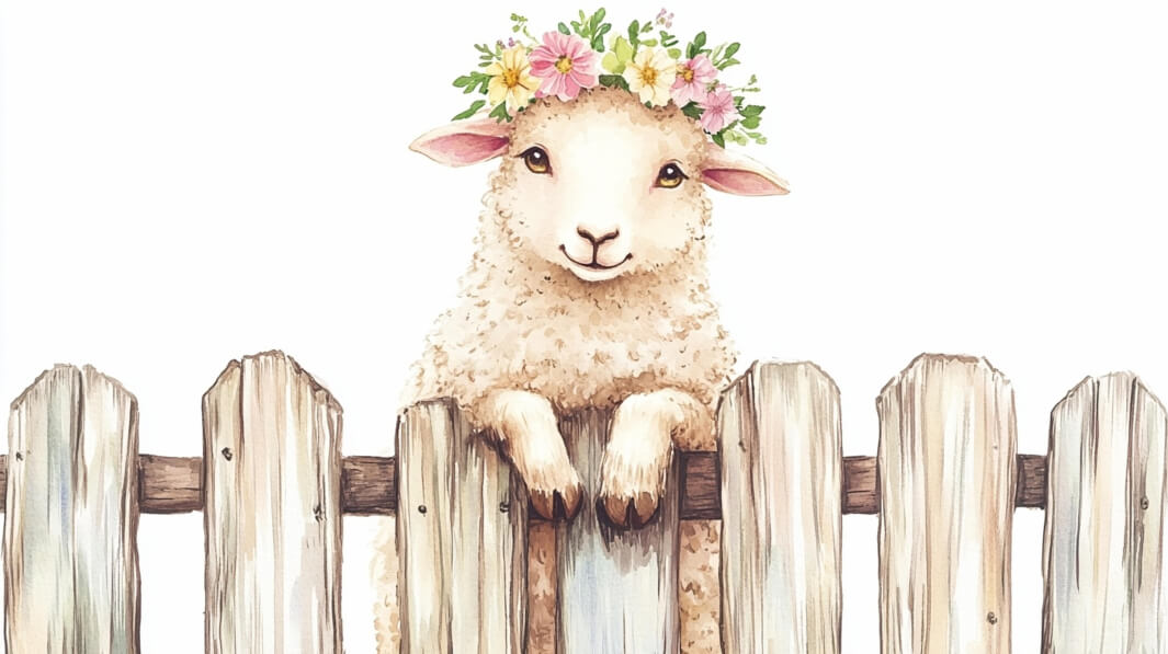 Download Whimsical Sheep with Floral Crown Backgrounds Online ...