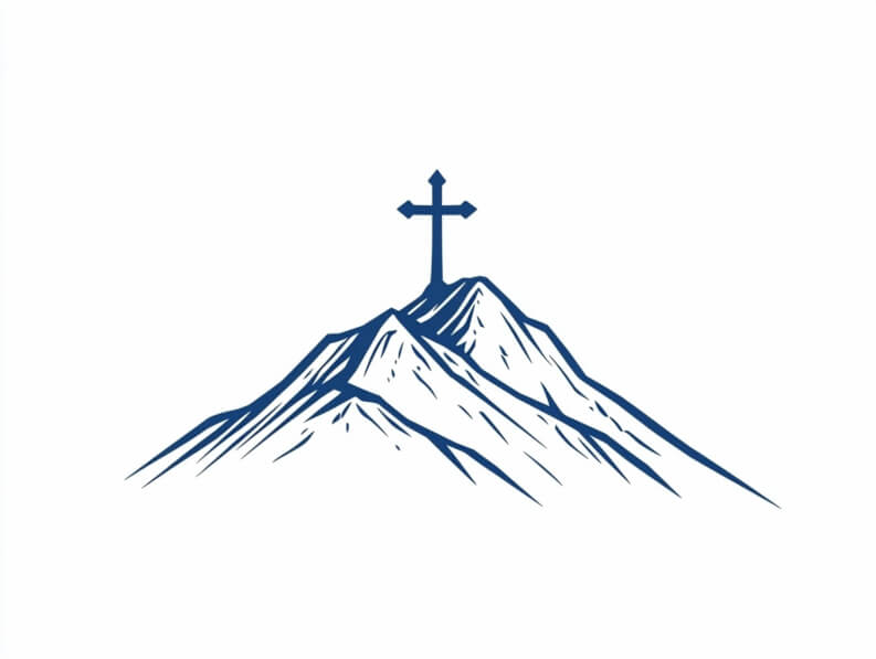 Download Mountain with Cross Backgrounds Online - Creative Fabrica