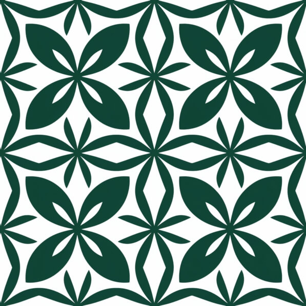 Download Symmetrical Floral Pattern in Green and White Patterns Online ...