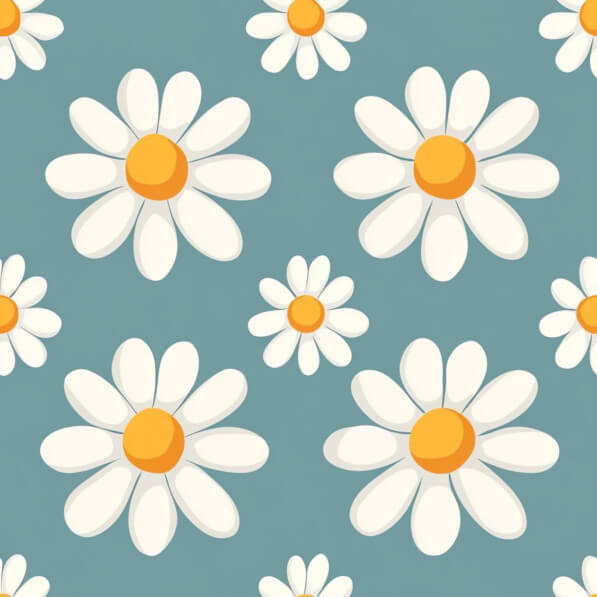 Download Floral Pattern of Daisies on Teal Background Patterns Online ...
