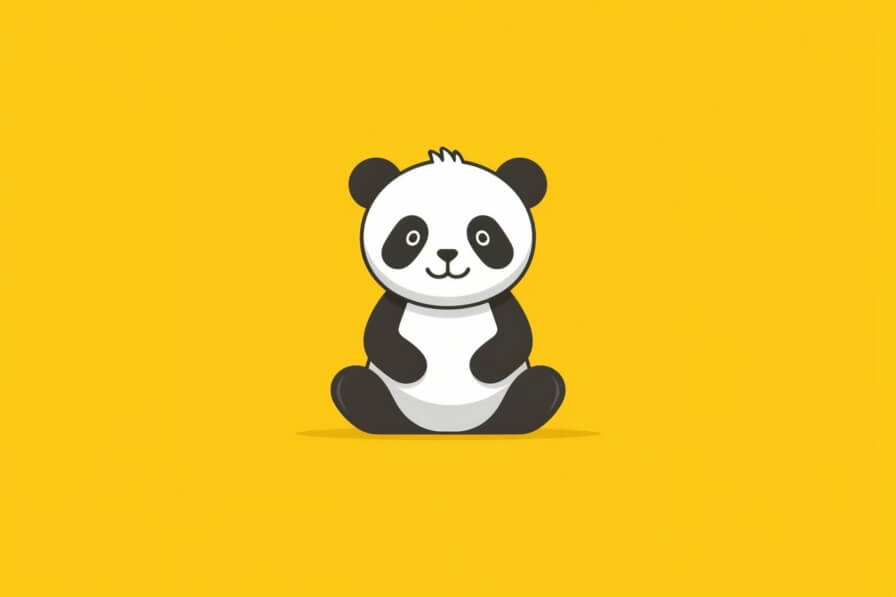 Descarga Panda de dibujos animados sobre fondo amarillo Fondos En Línea ...