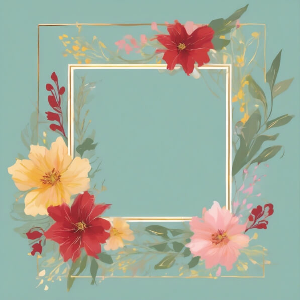 Descarga Marco Floral sobre Fondo Turquesa Fondos En Línea - Creative ...