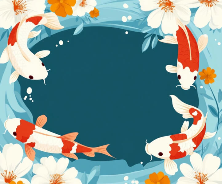 Download Colorful Koi Fish Swimming in a Floral Background Backgrounds ...