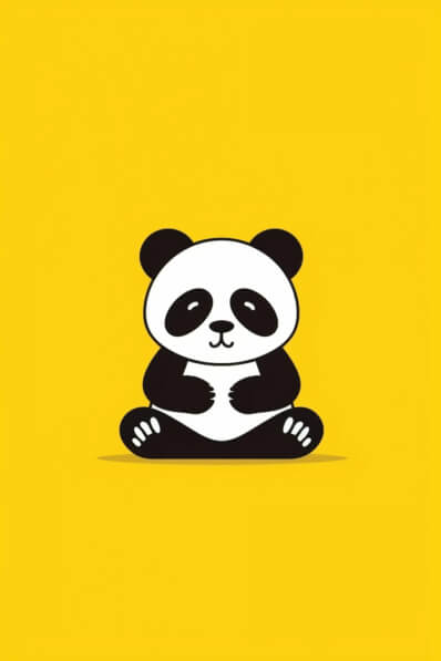 Descarga Panda de dibujos animados sentado sobre fondo amarillo Fondos ...