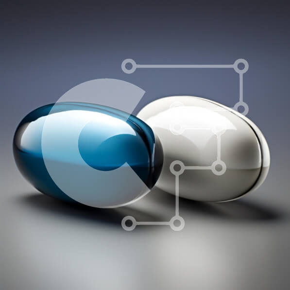 Download Glossy Blue and White Capsules on Gray Surface Stockphotos ...