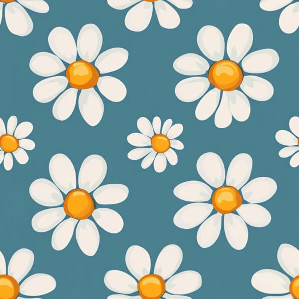 Download Floral Pattern of Daisies on Teal Background Patterns Online ...