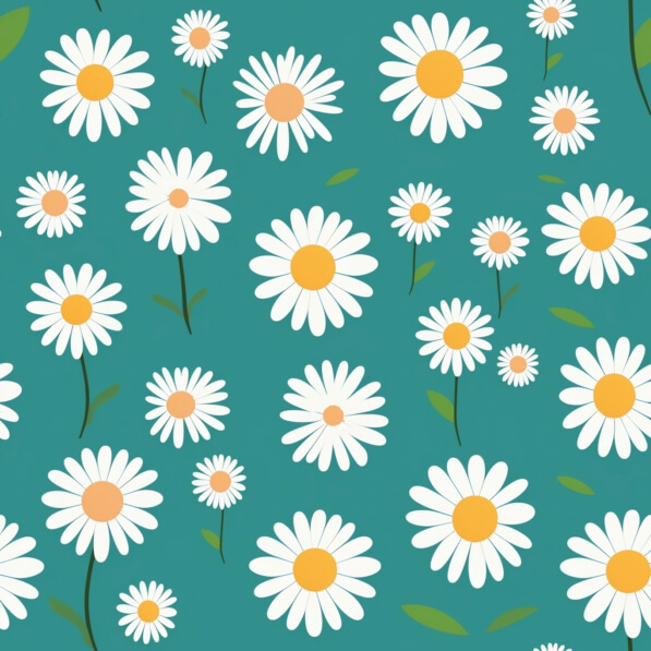 Download Pattern of Daisies on Teal Background Patterns Online ...