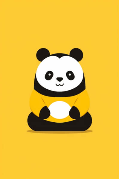 Descarga Panda de dibujos animados sobre fondo amarillo Fondos En Línea ...