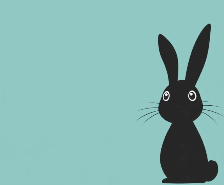 Download Cute Black Rabbit on Turquoise Background Backgrounds Online ...