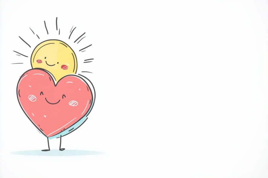 Descarga Ilustración de Sol Alegre y Corazón Fondos En Línea - Creative ...