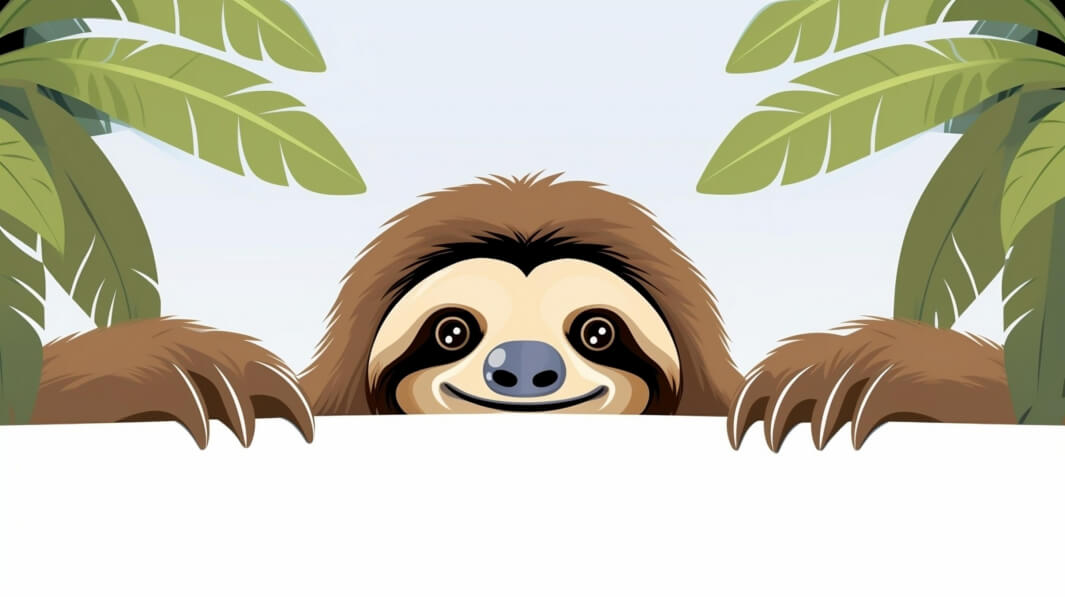 Download Cheerful Sloth Peeking Over a Banner Backgrounds Online ...