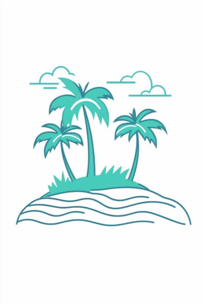 Download Stylized Tropical Island with Palm Trees Backgrounds Online ...