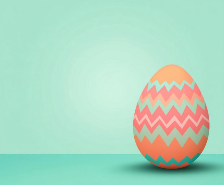Download Decorative Easter Egg against Mint Green Background Backgrounds Online - Creative Fabrica