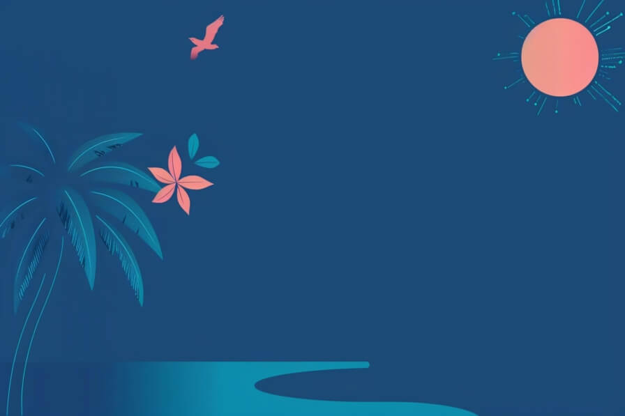 Baixe Cenário Abstrato Tropical com Folhas de Palmeira e Sol ...