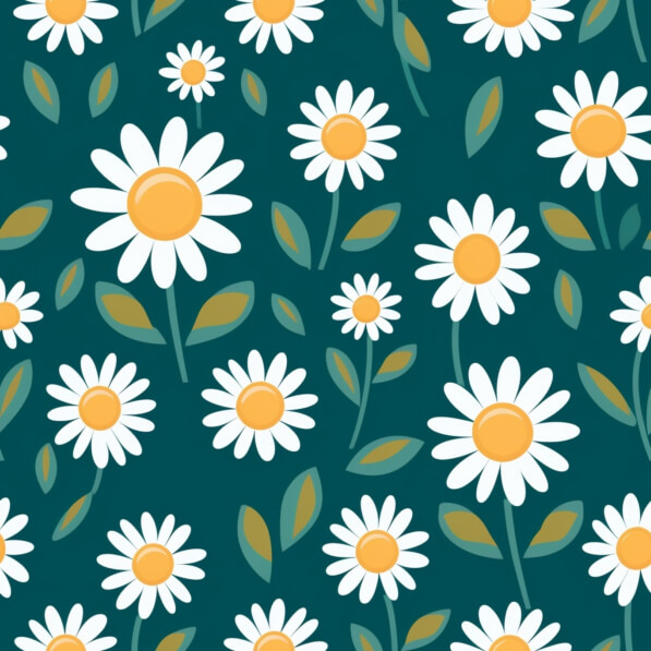 Download Pattern of Daisies on Teal Background Patterns Online ...