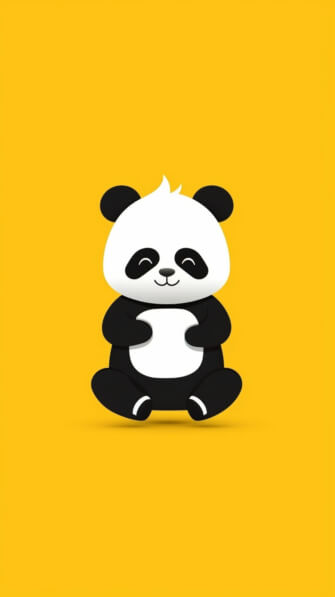 Descarga Panda de dibujos animados sobre fondo amarillo Fondos En Línea ...