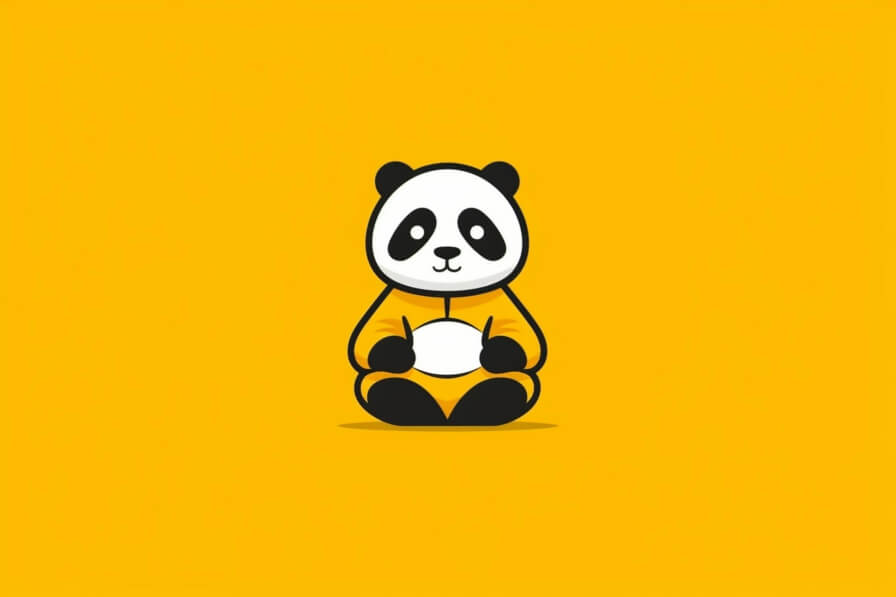 Descarga Panda de dibujos animados contra fondo amarillo Fondos En ...