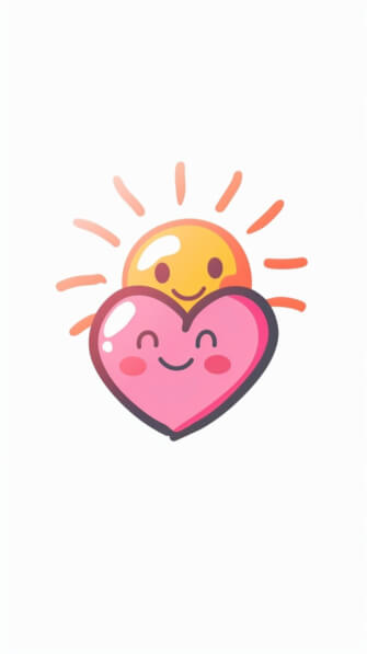 Descarga Ilustración de Sol Alegre y Corazón Fondos En Línea - Creative ...