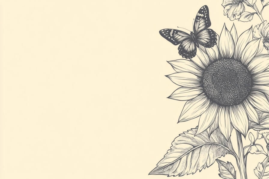 Download Illustration of a Sunflower and Butterfly Backgrounds Online ...